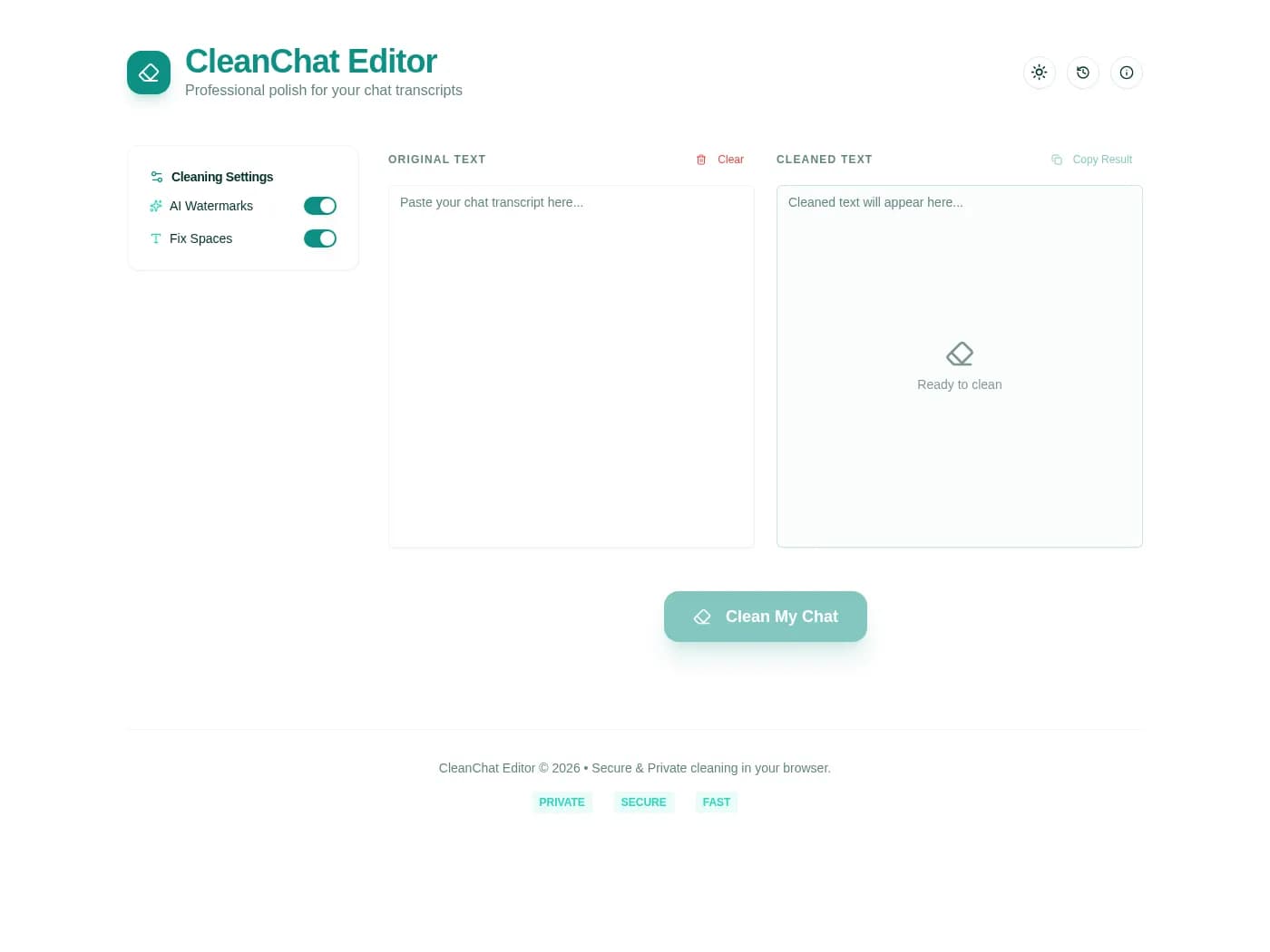 CleanChat Editor