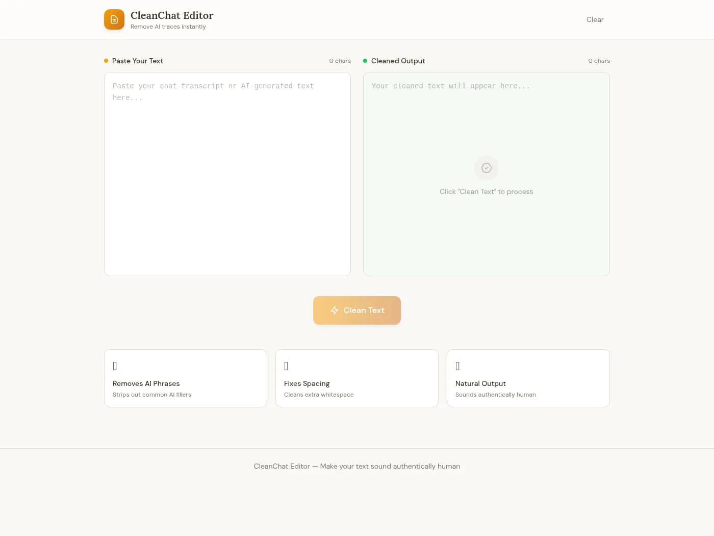 CleanChat Editor