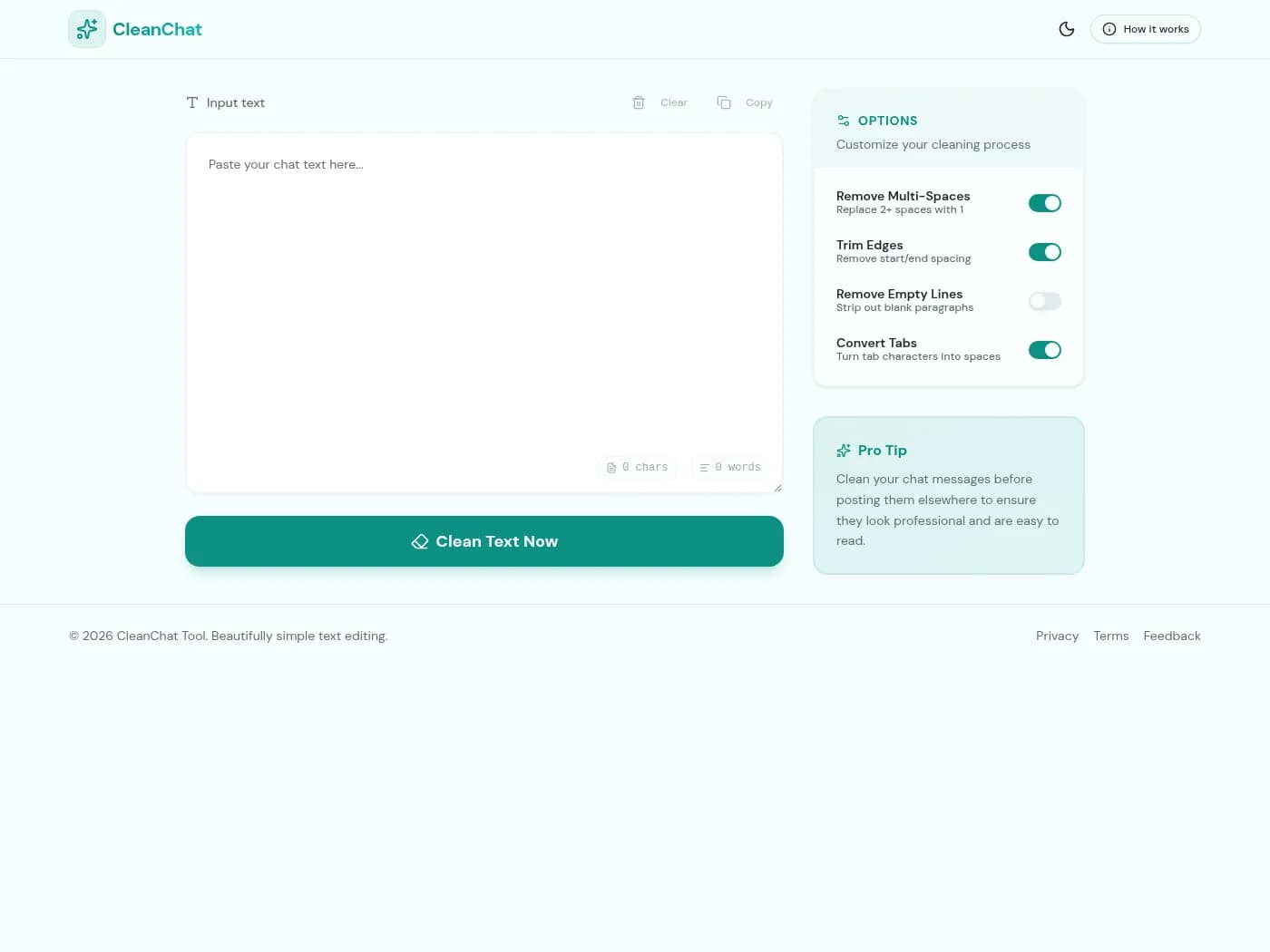 Chat Text Cleaner