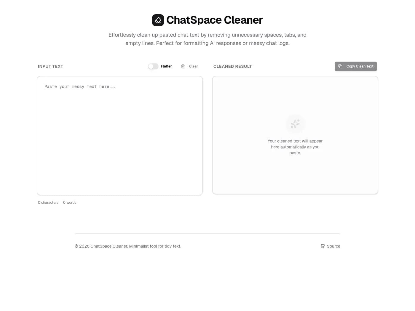 Chat Space Cleaner