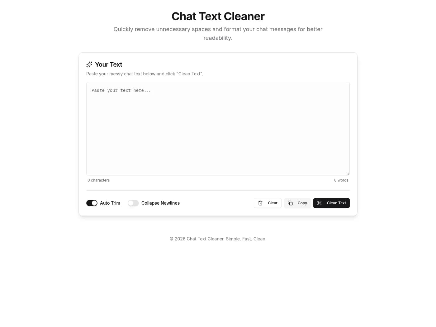 Chat Text Cleaner