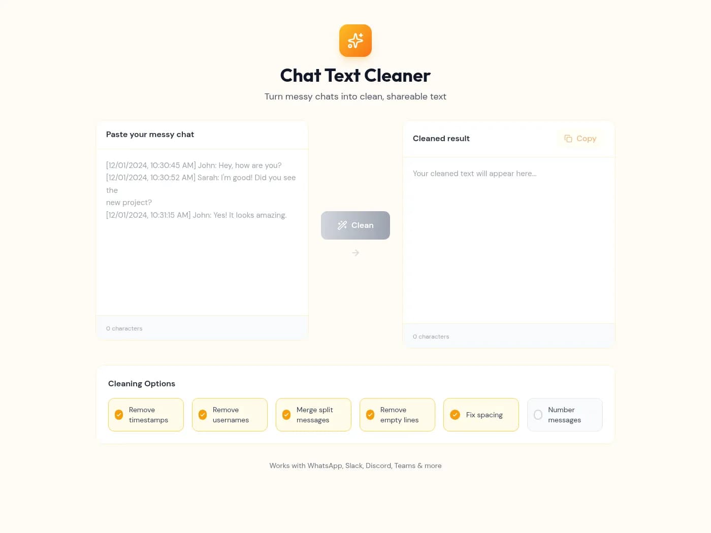 Chat Text Cleaner