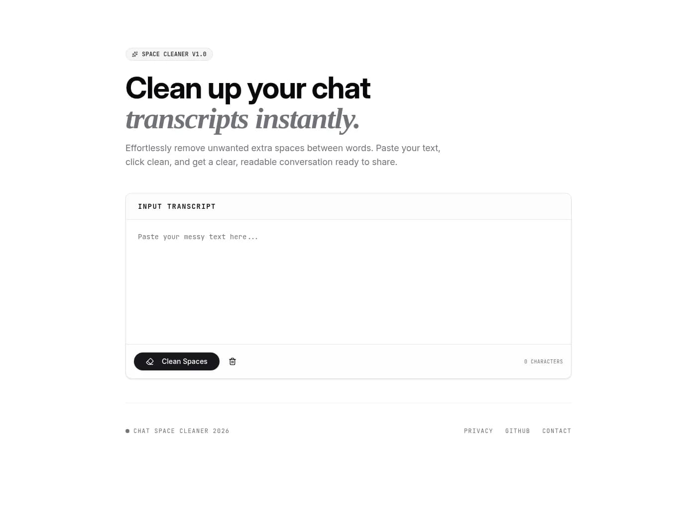 Chat Space Cleaner