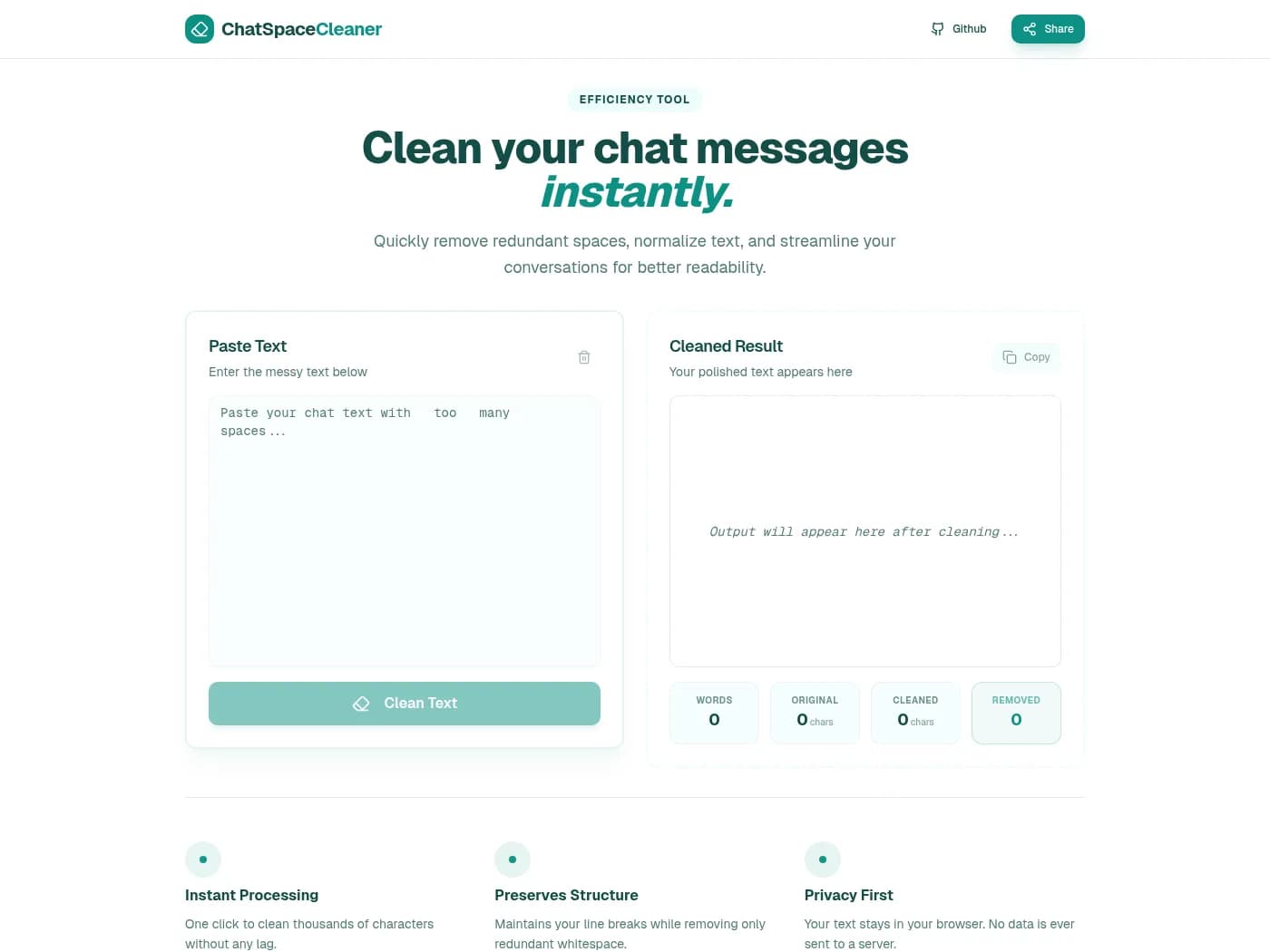 Chat Space Cleaner