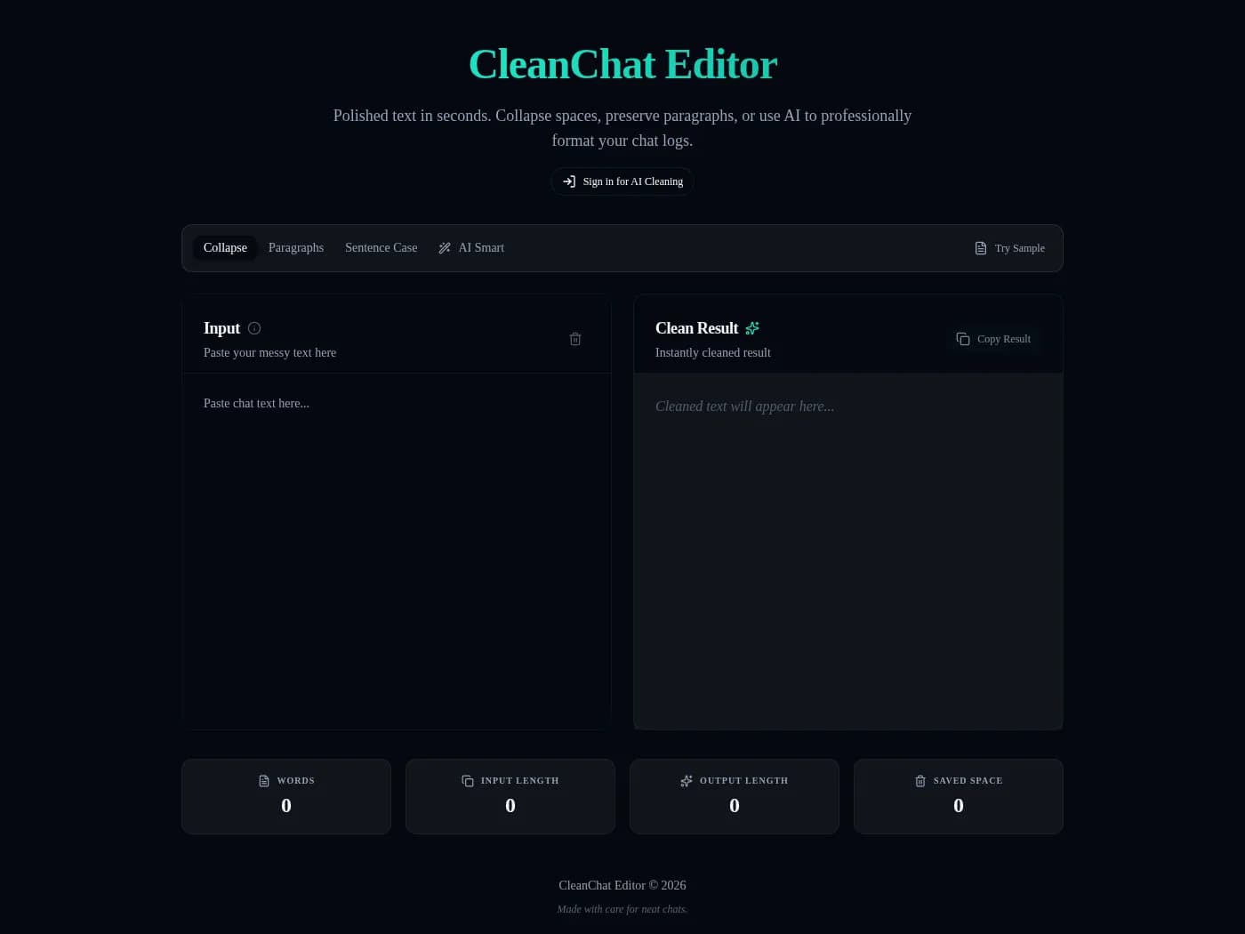 CleanChat Editor