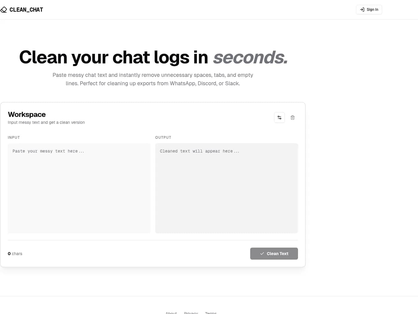 Chat Text Cleaner