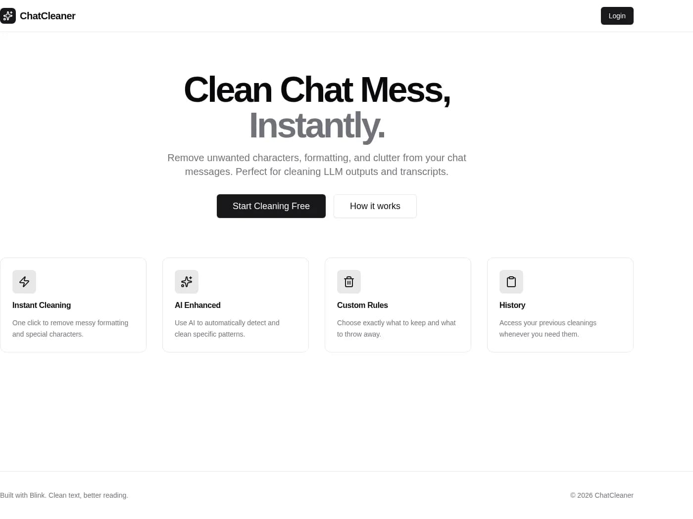Chat Text Cleaner