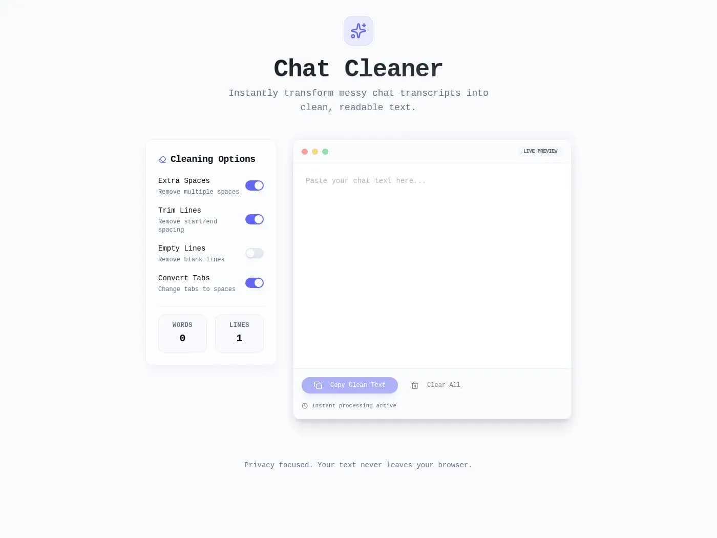Chat Text Cleaner