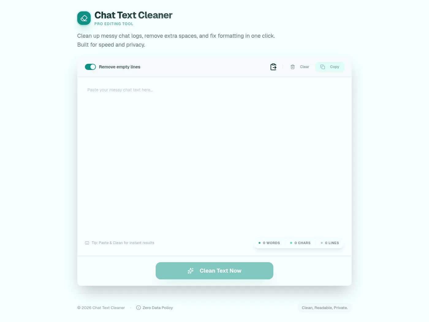 Chat Text Cleaner
