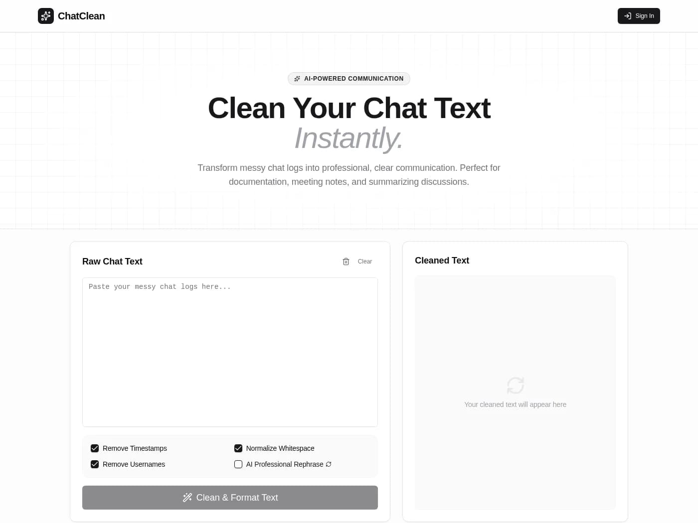Chat Text Cleaner