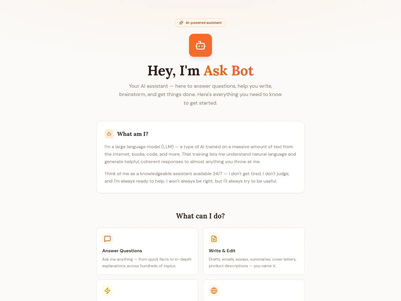 Ask Bot Info