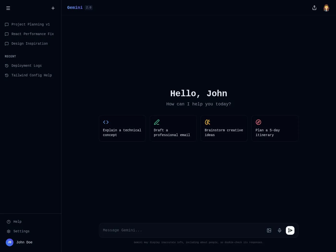 GeminiChat Web UI