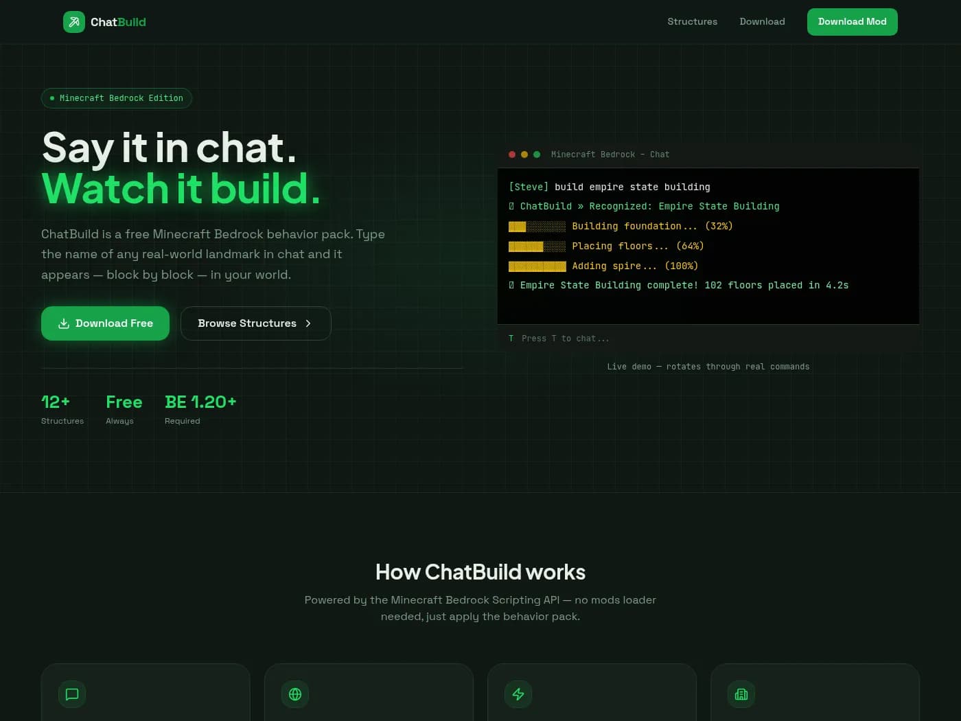 ChatBuild Minecraft Mod