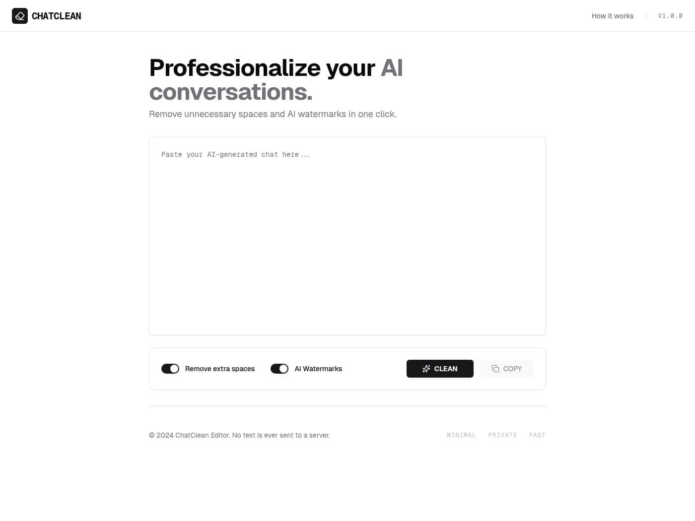 ChatClean Editor
