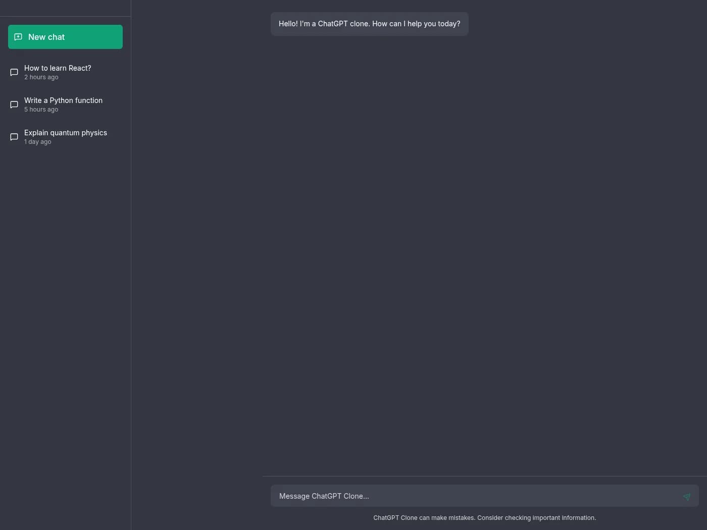 ChatGPT Web Clone