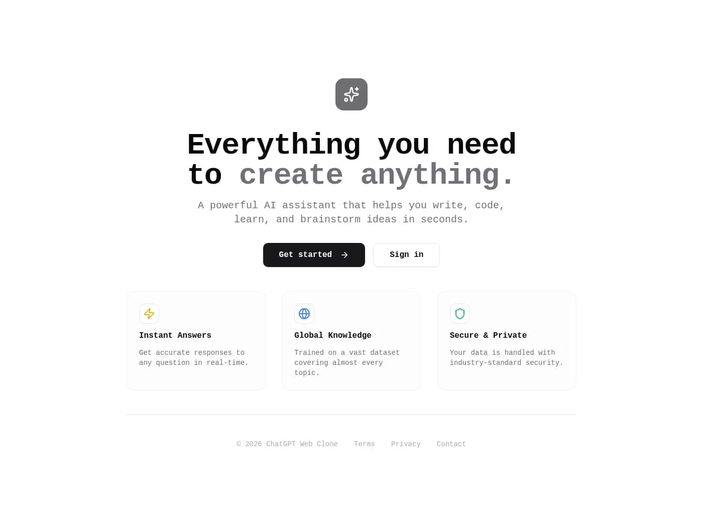 ChatGPT Web Clone