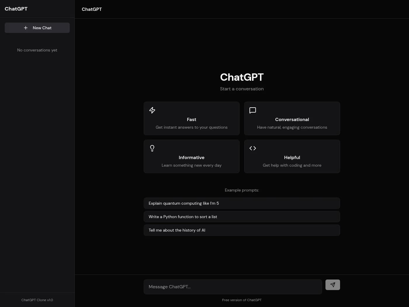 ChatGPT Web Clone