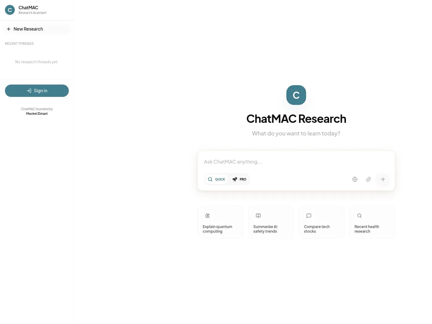 ChatMAC Research Assistant