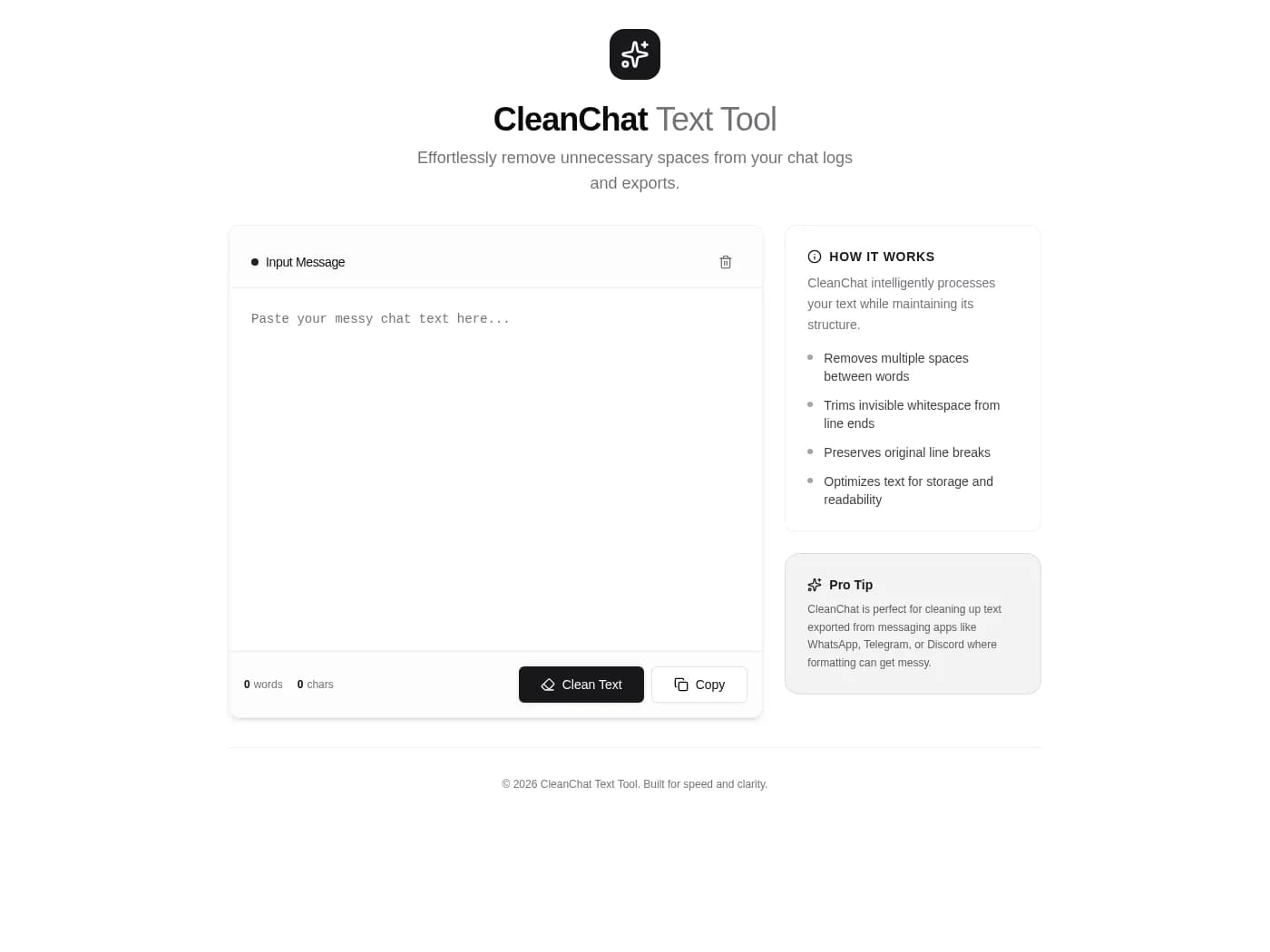 CleanChat Text Tool
