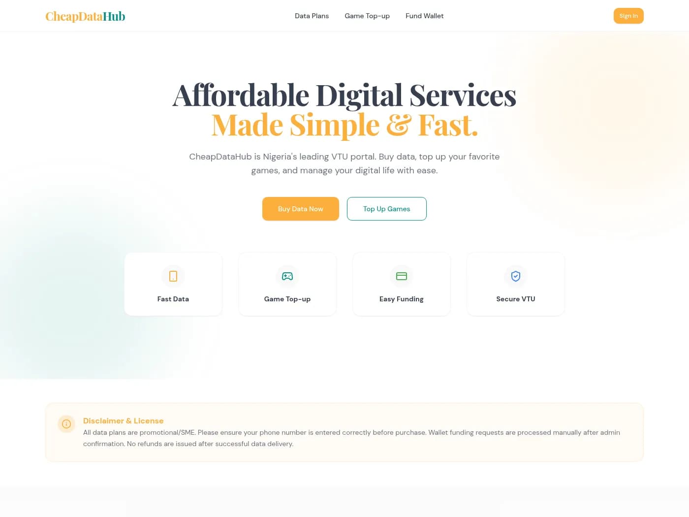 CheapDataHub Web Portal