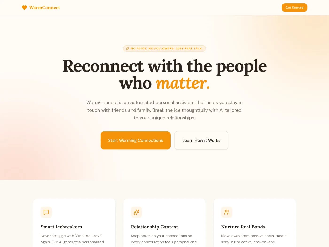 WarmConnect Chatbot