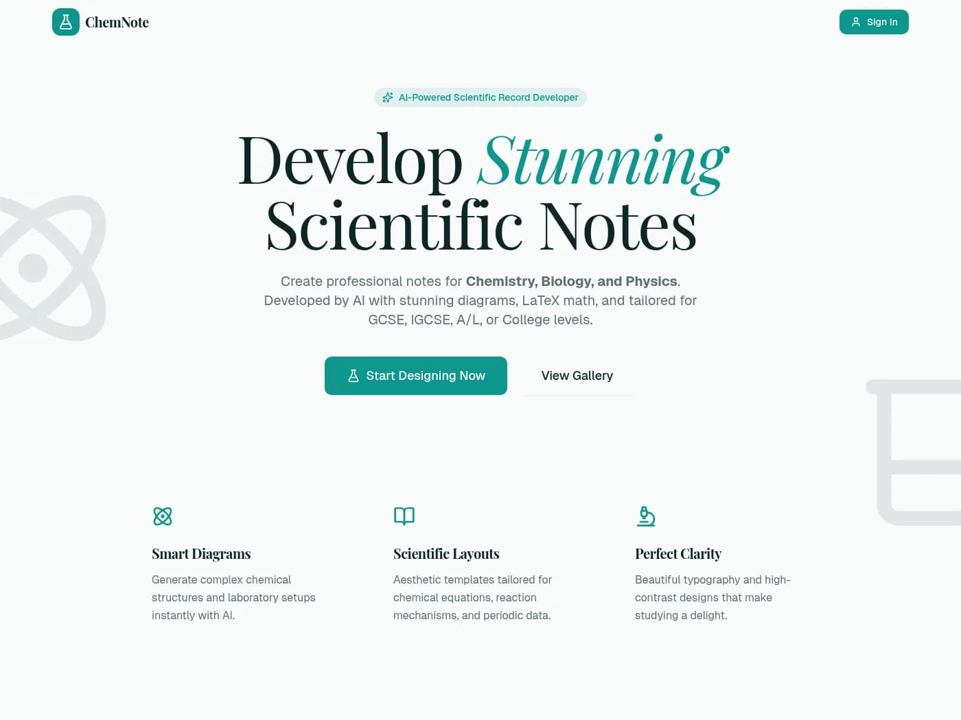 ChemNote Designer