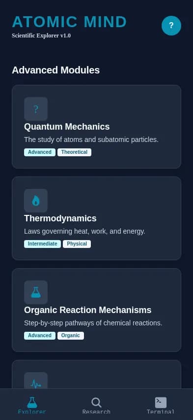 Chemistry Deep Dive App