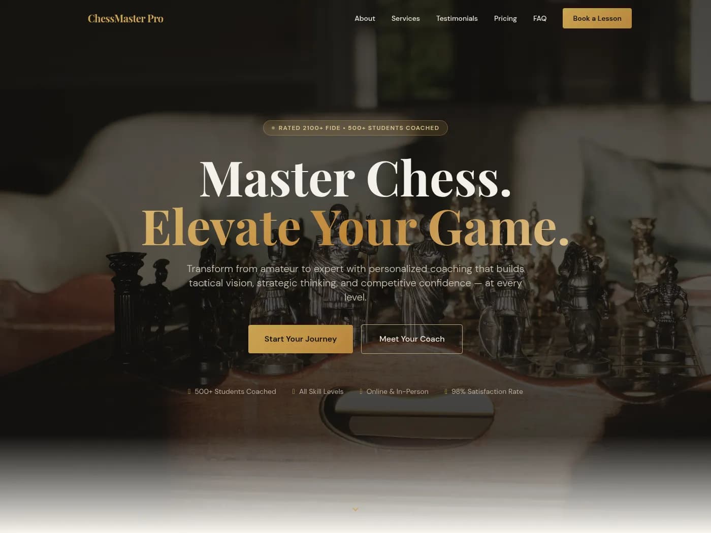 ChessMaster Landing Page