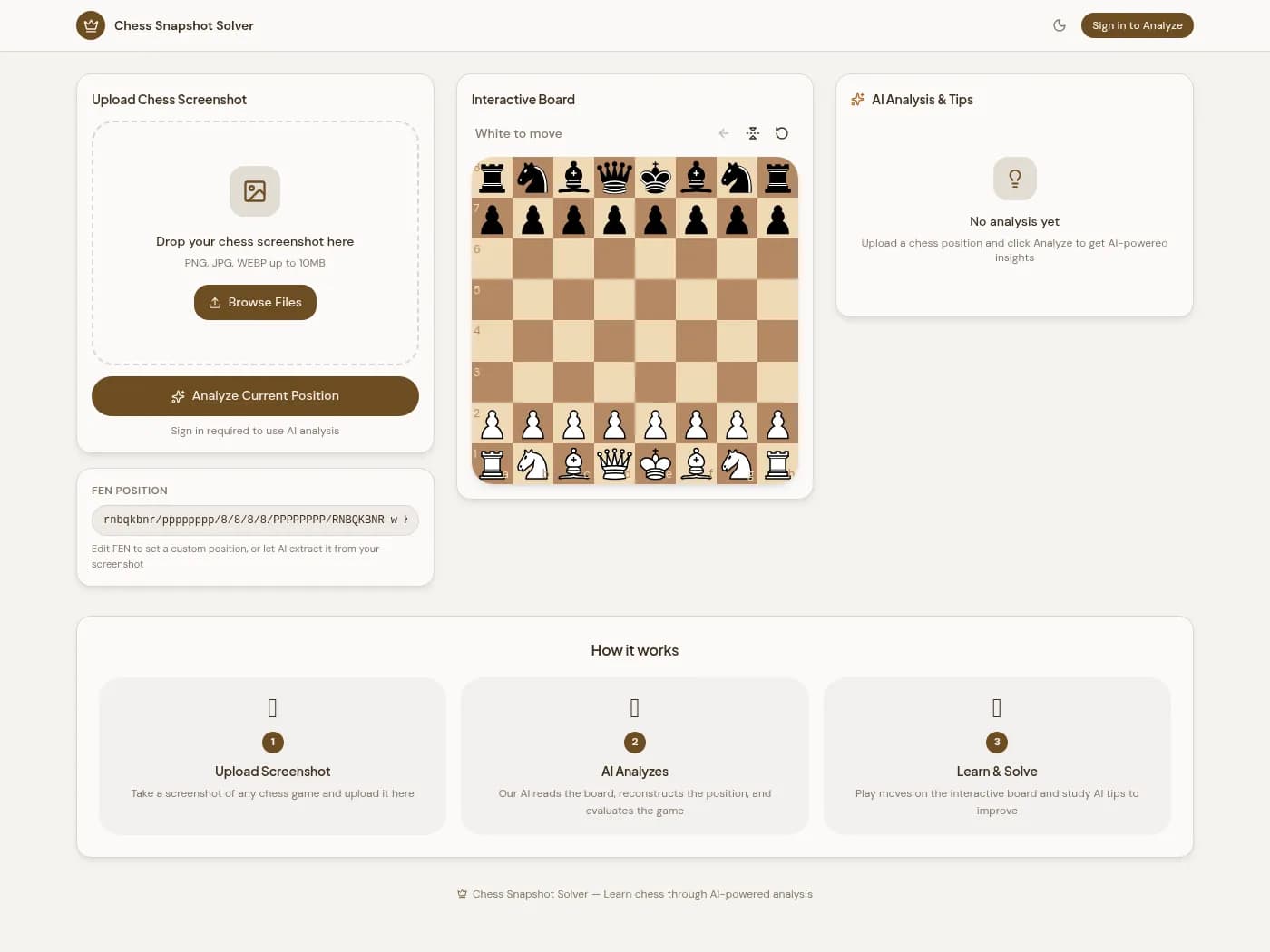 Chess Snapshot Solver