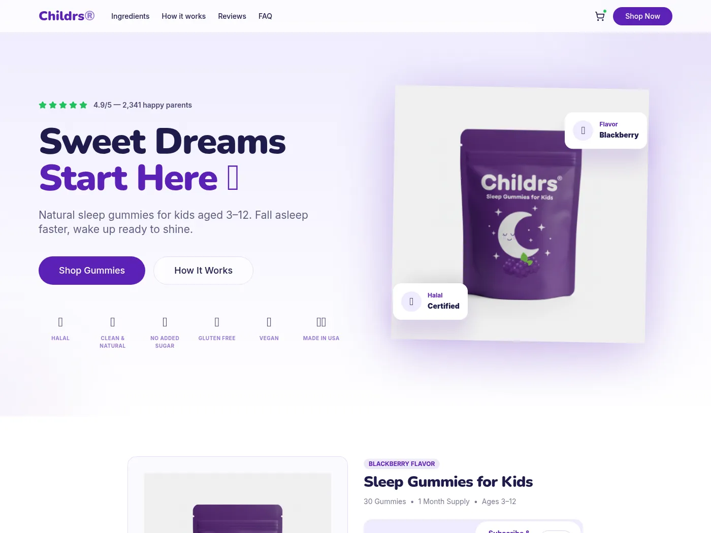 Childrs Product Page