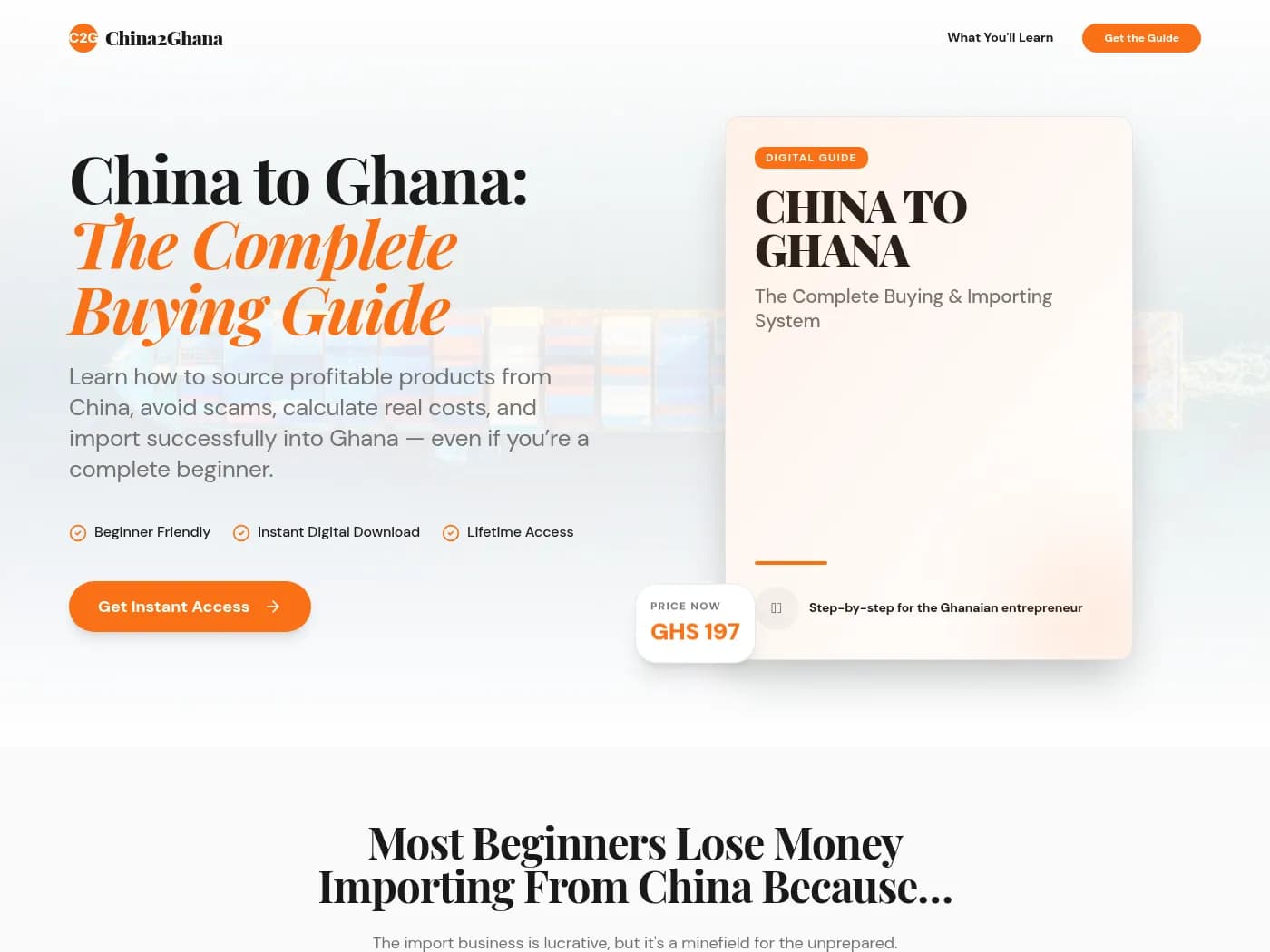 China2Ghana Landing Page