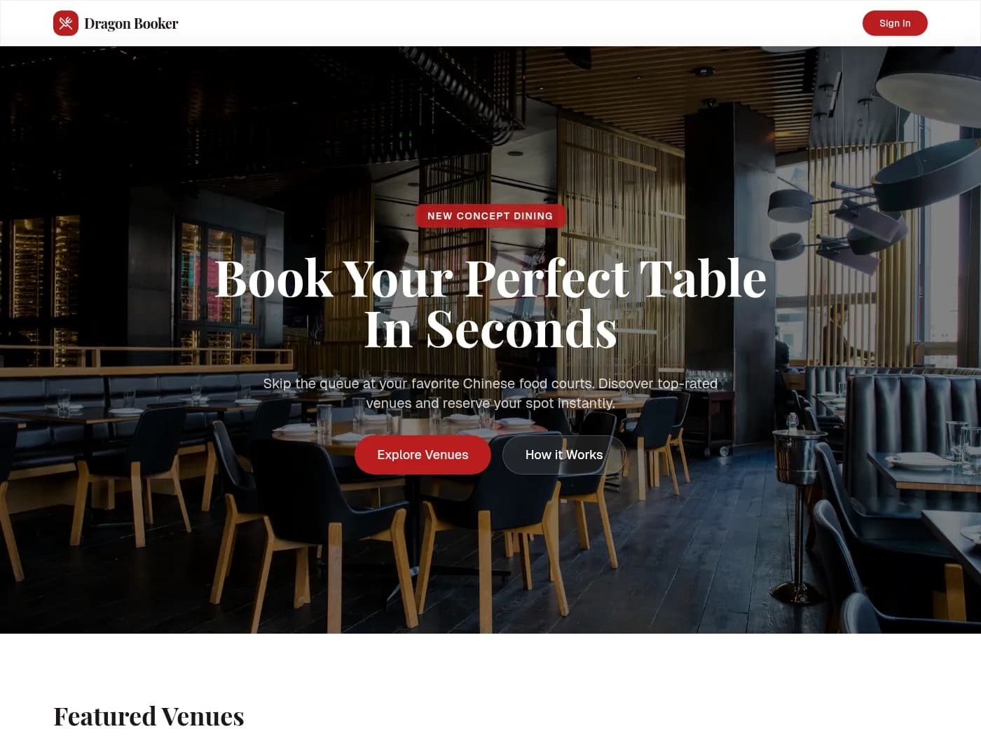 Dragon Table Booker