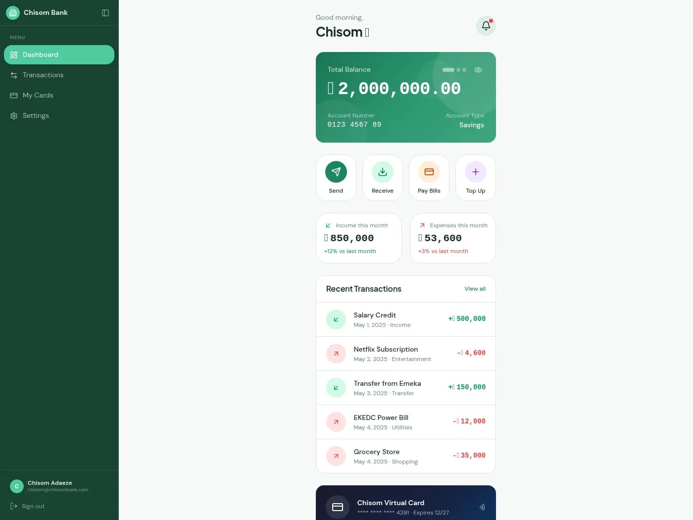 Chisom Bank Portal