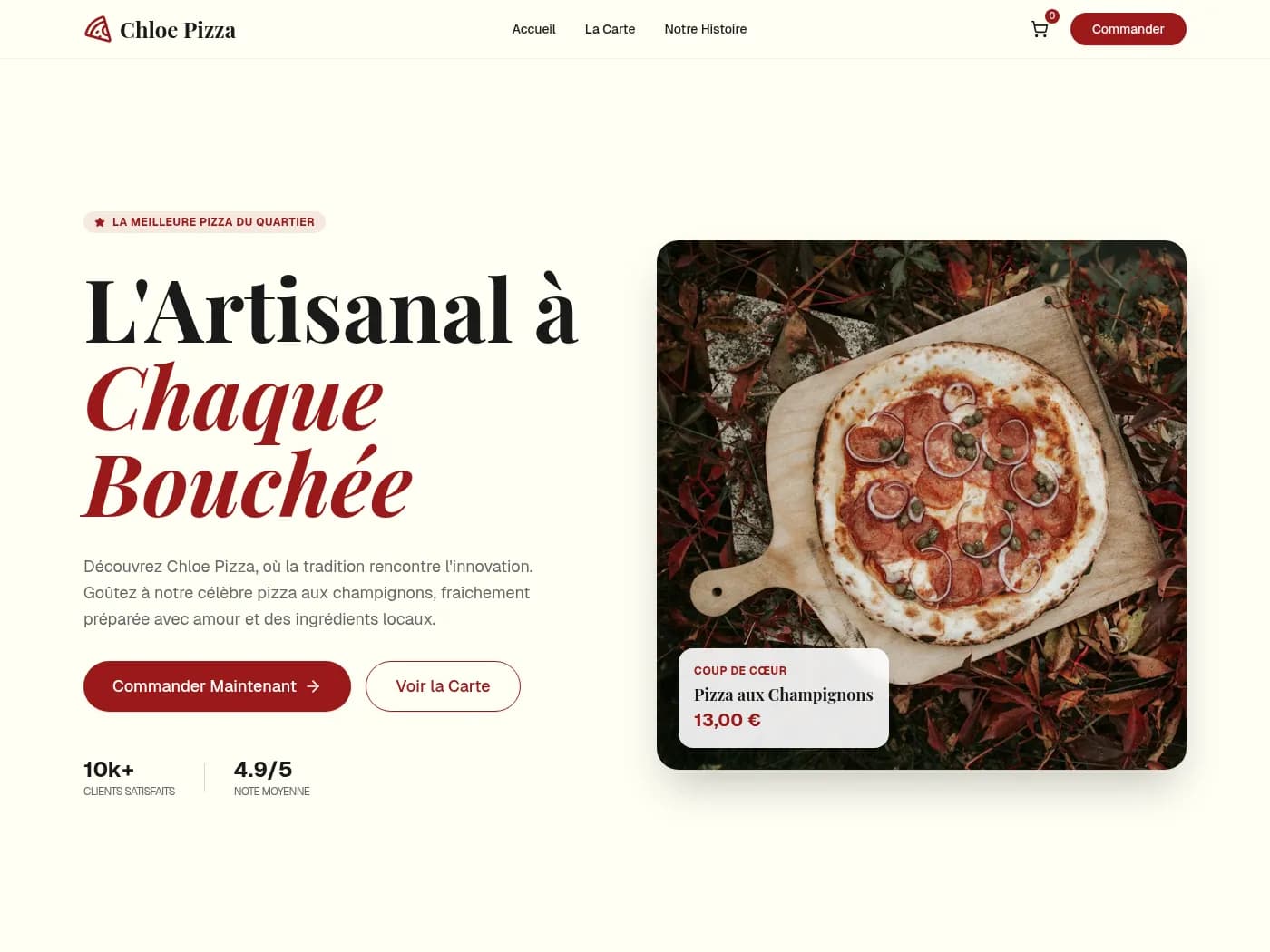 Chloe Pizza Website