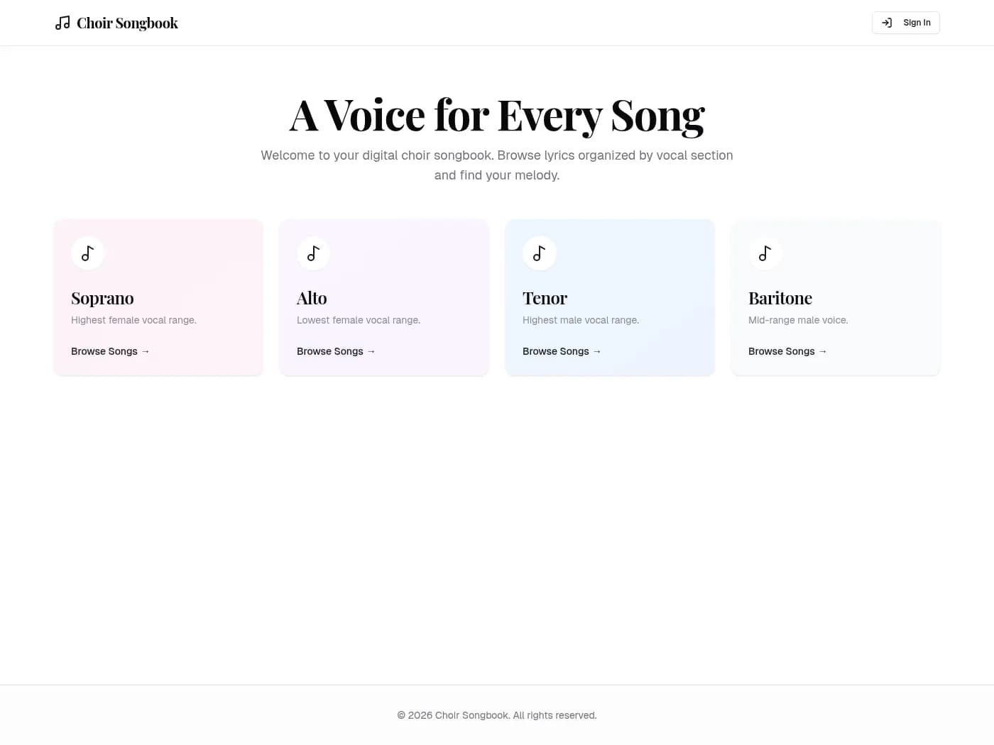 Choir Songbook