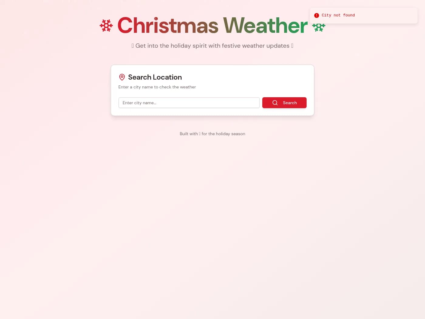 Christmas Weather App