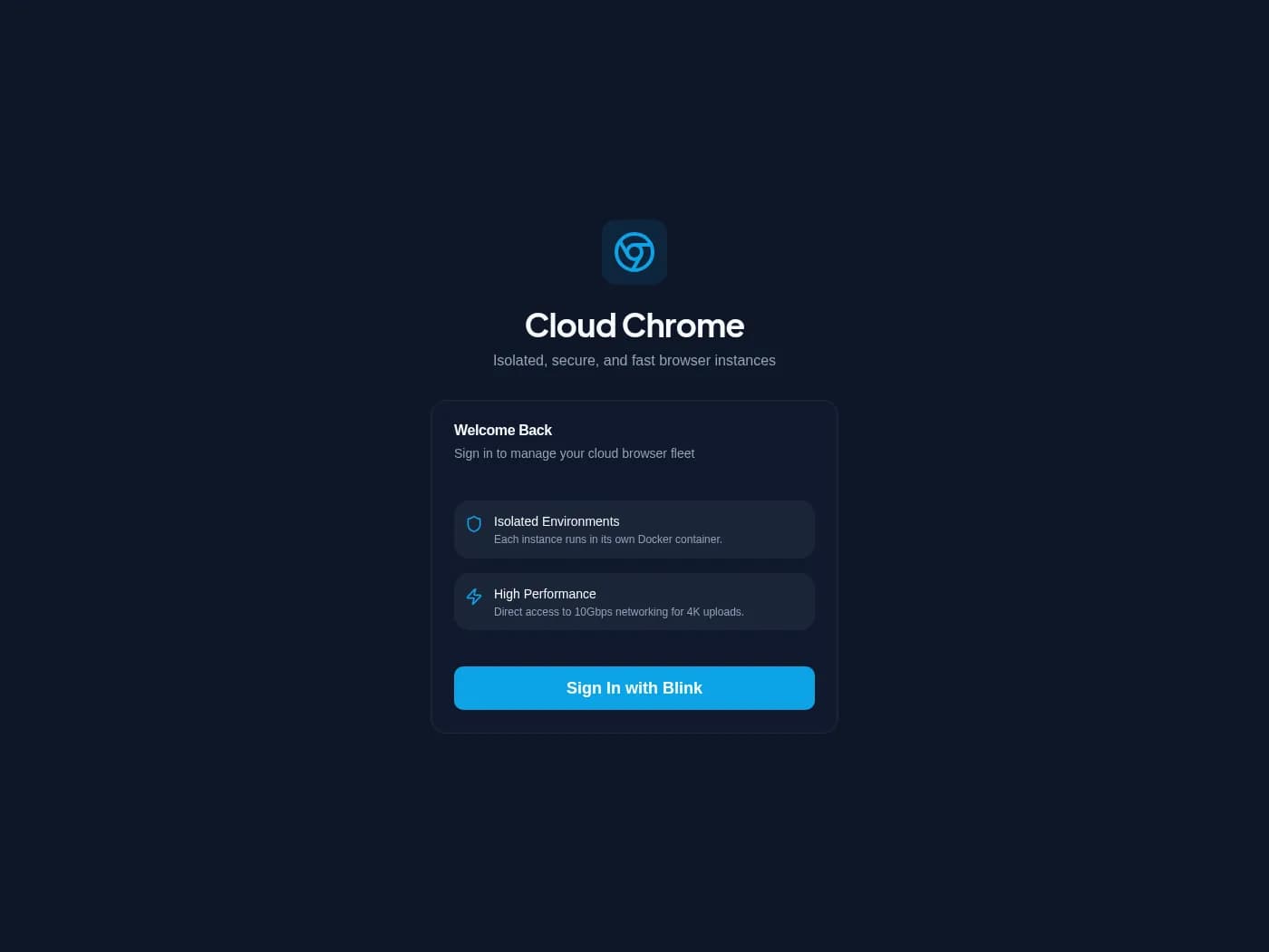 Cloud Chrome Console