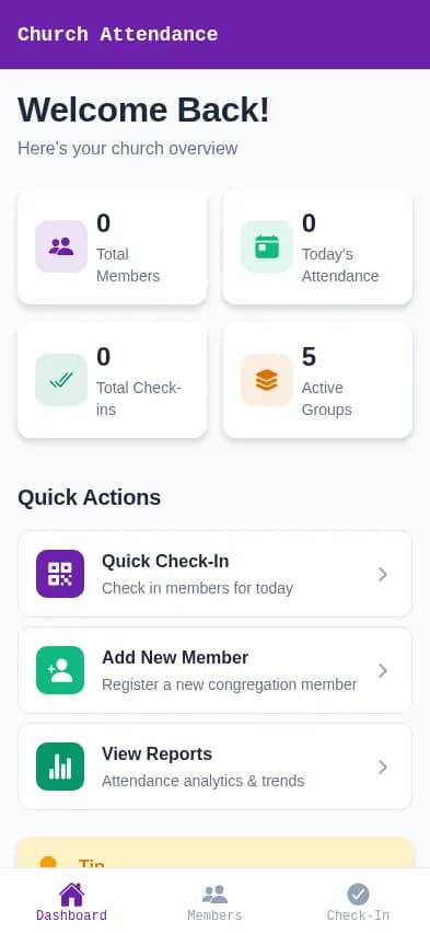 Church Attendance Tracker