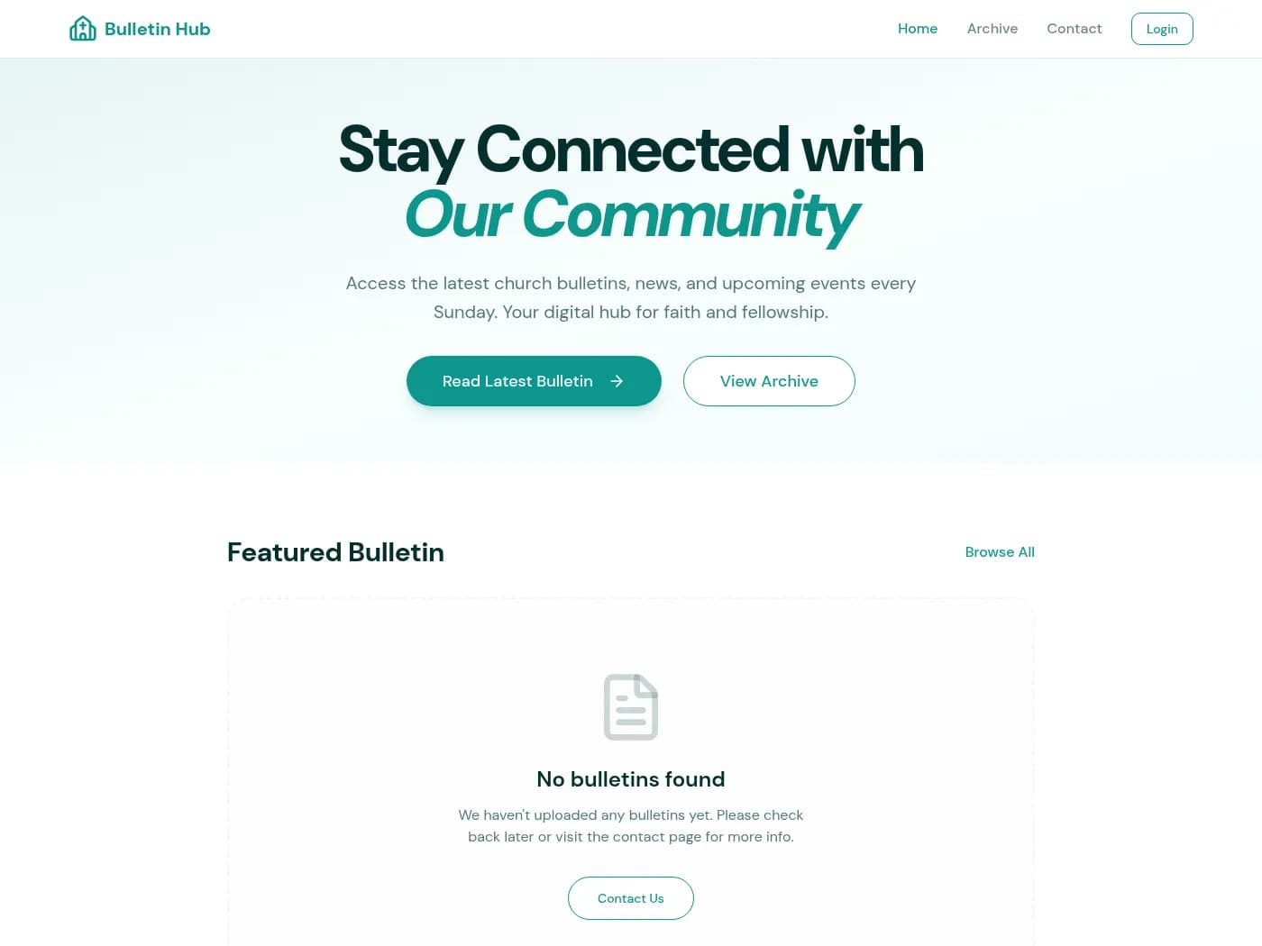 Church Bulletin Hub