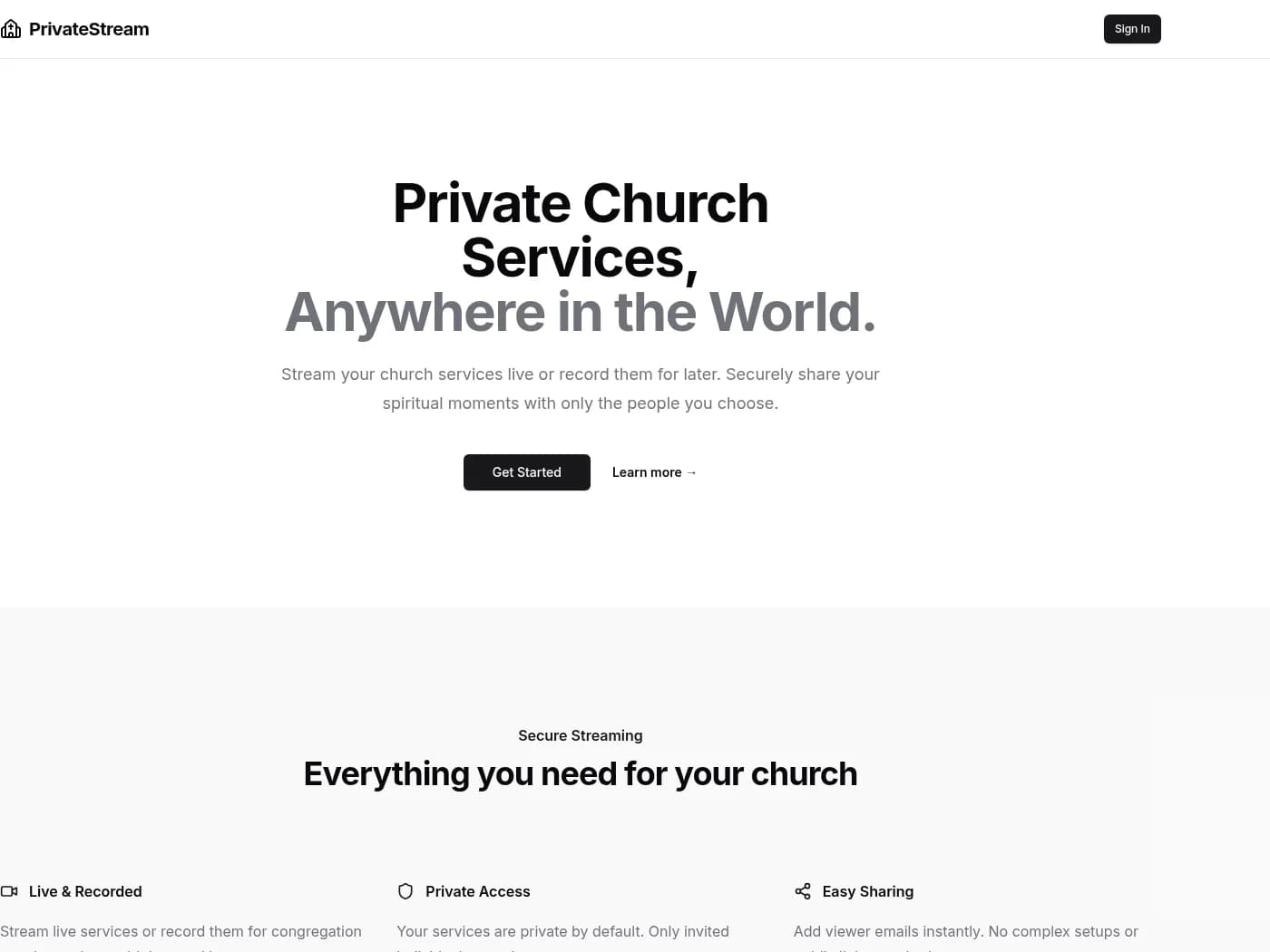 Private Church Streamer