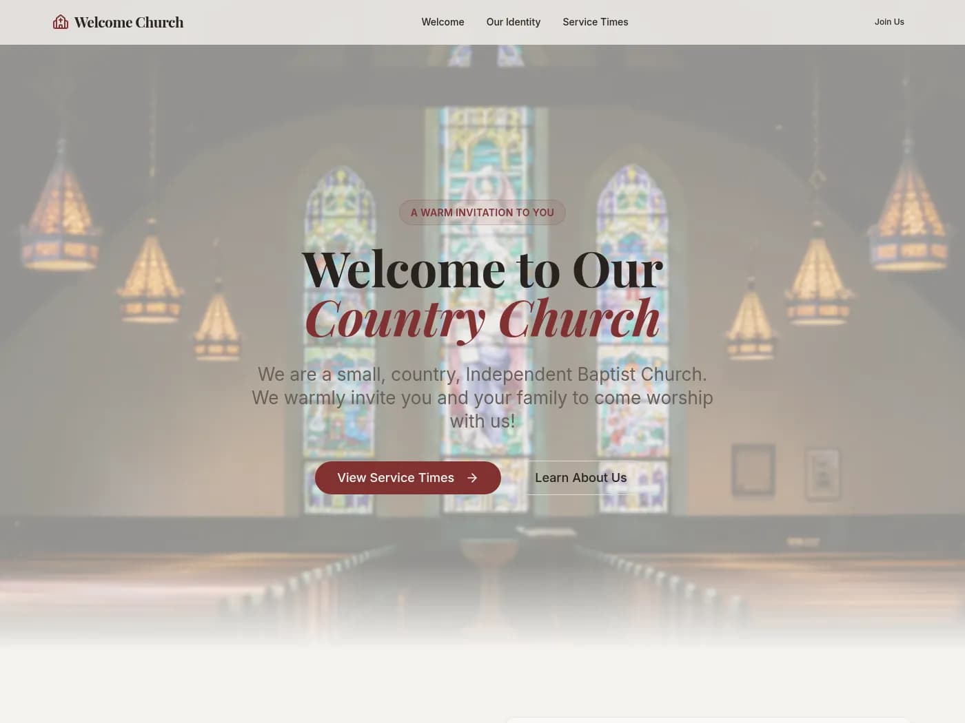 Welcome Church Website