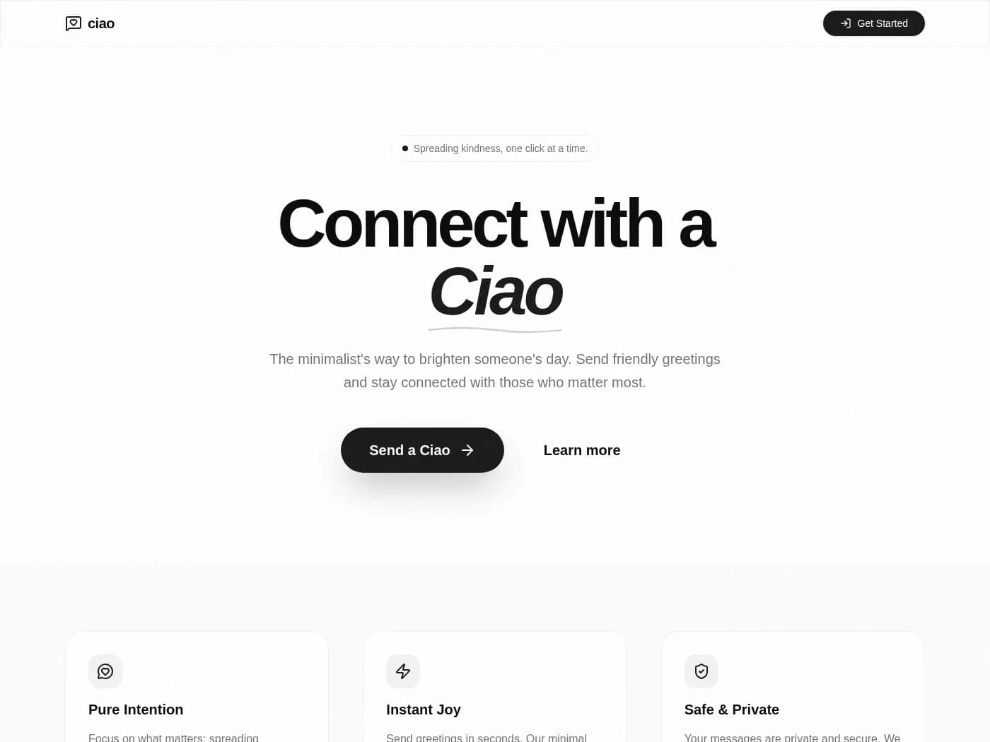 Ciao Greetings App