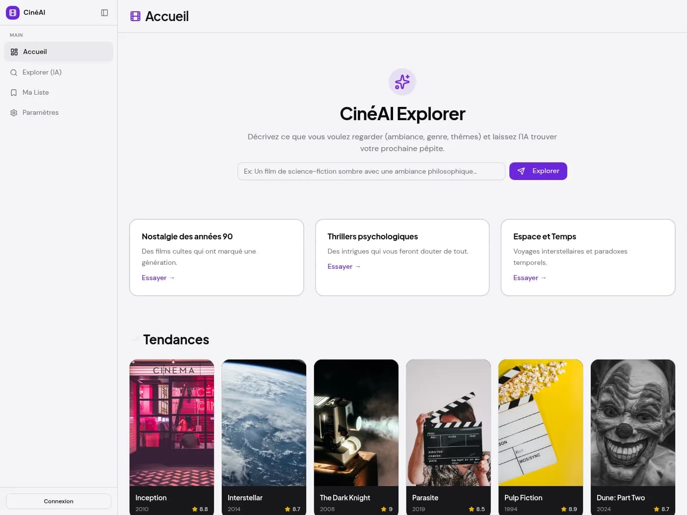 CinéAI Explorer