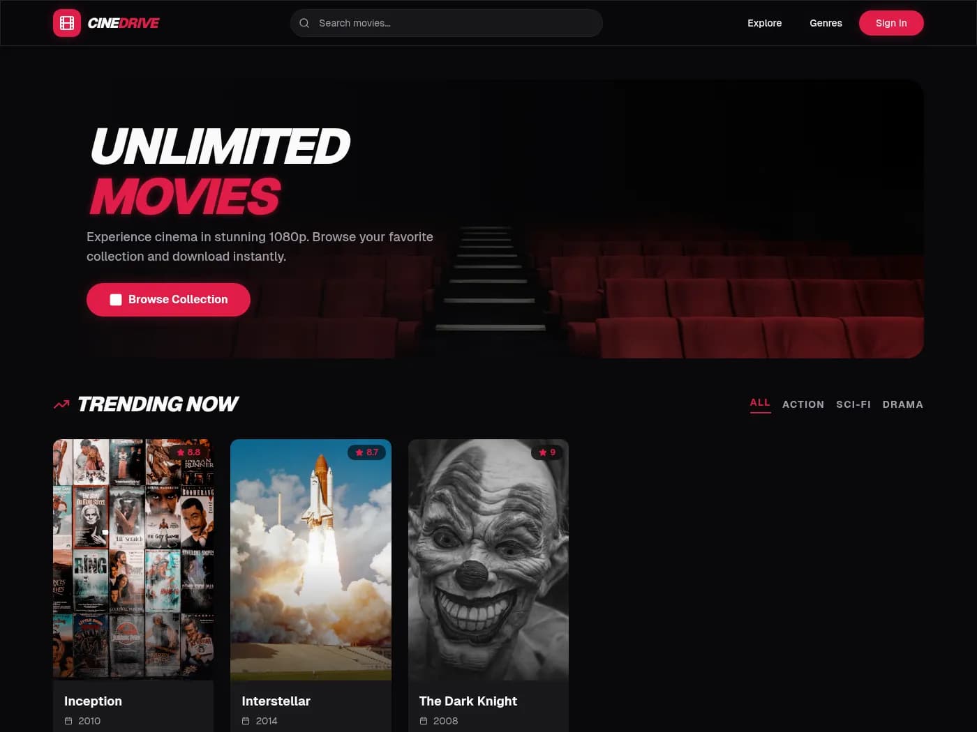 CineDrive Web App