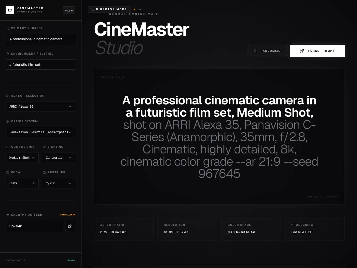 CineMaster Prompt Studio