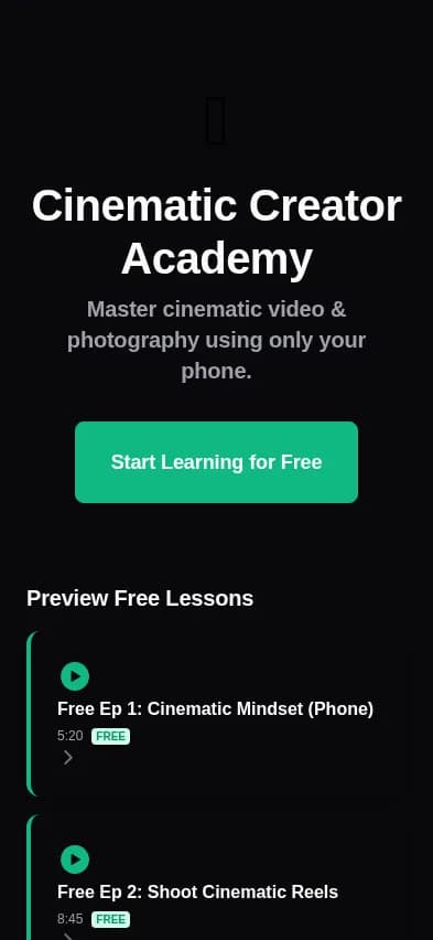 Cinematic Creator Academy