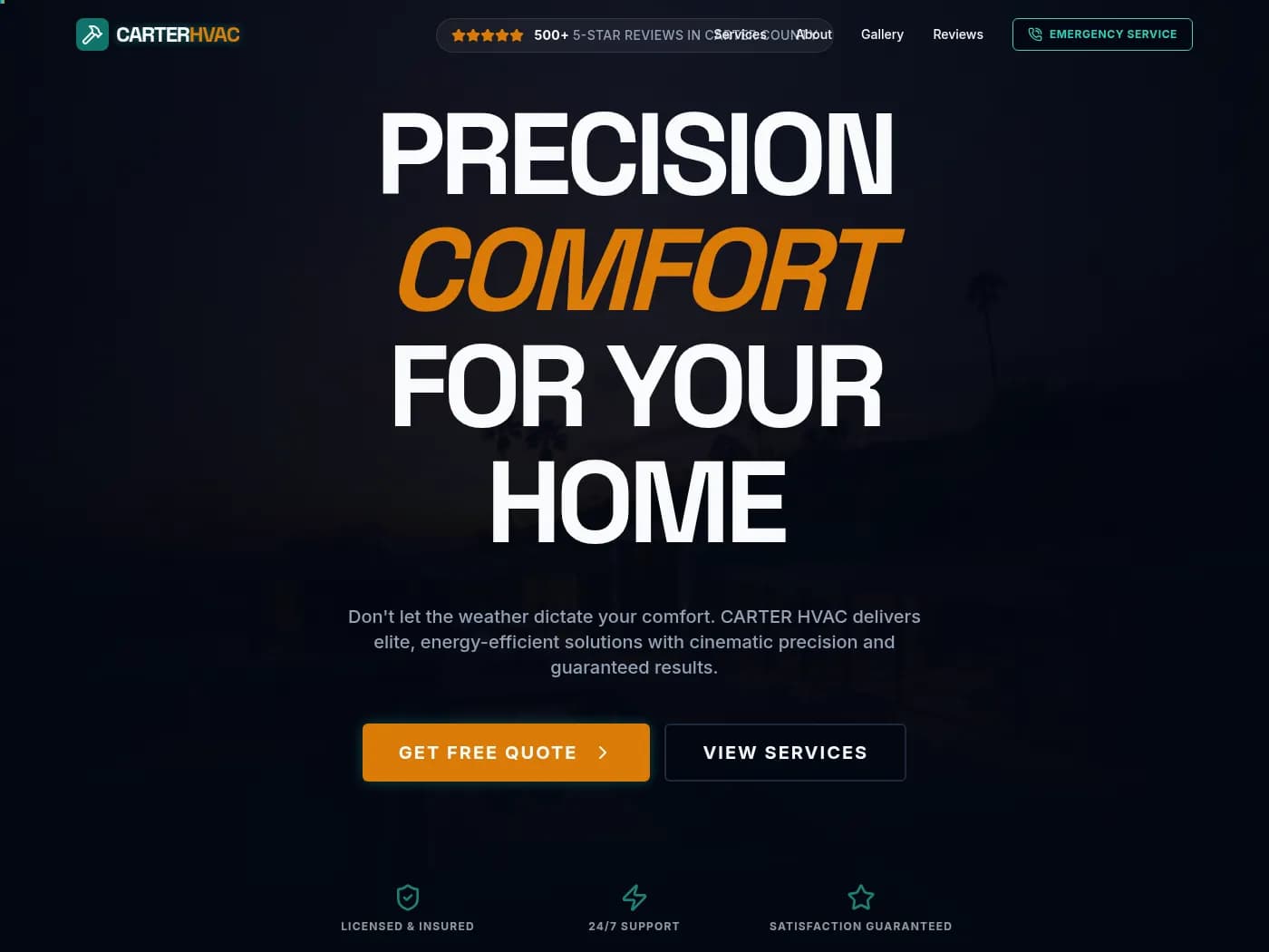 Carter HVAC Cinematic Site