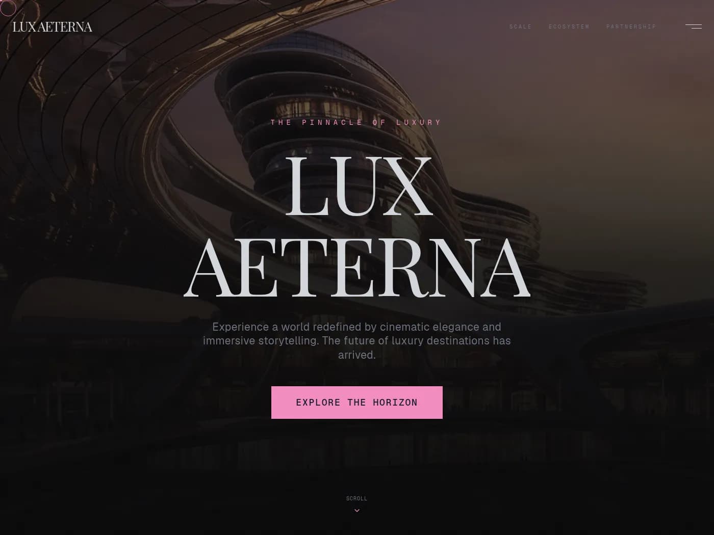 Cinematic Luxury Destination Web