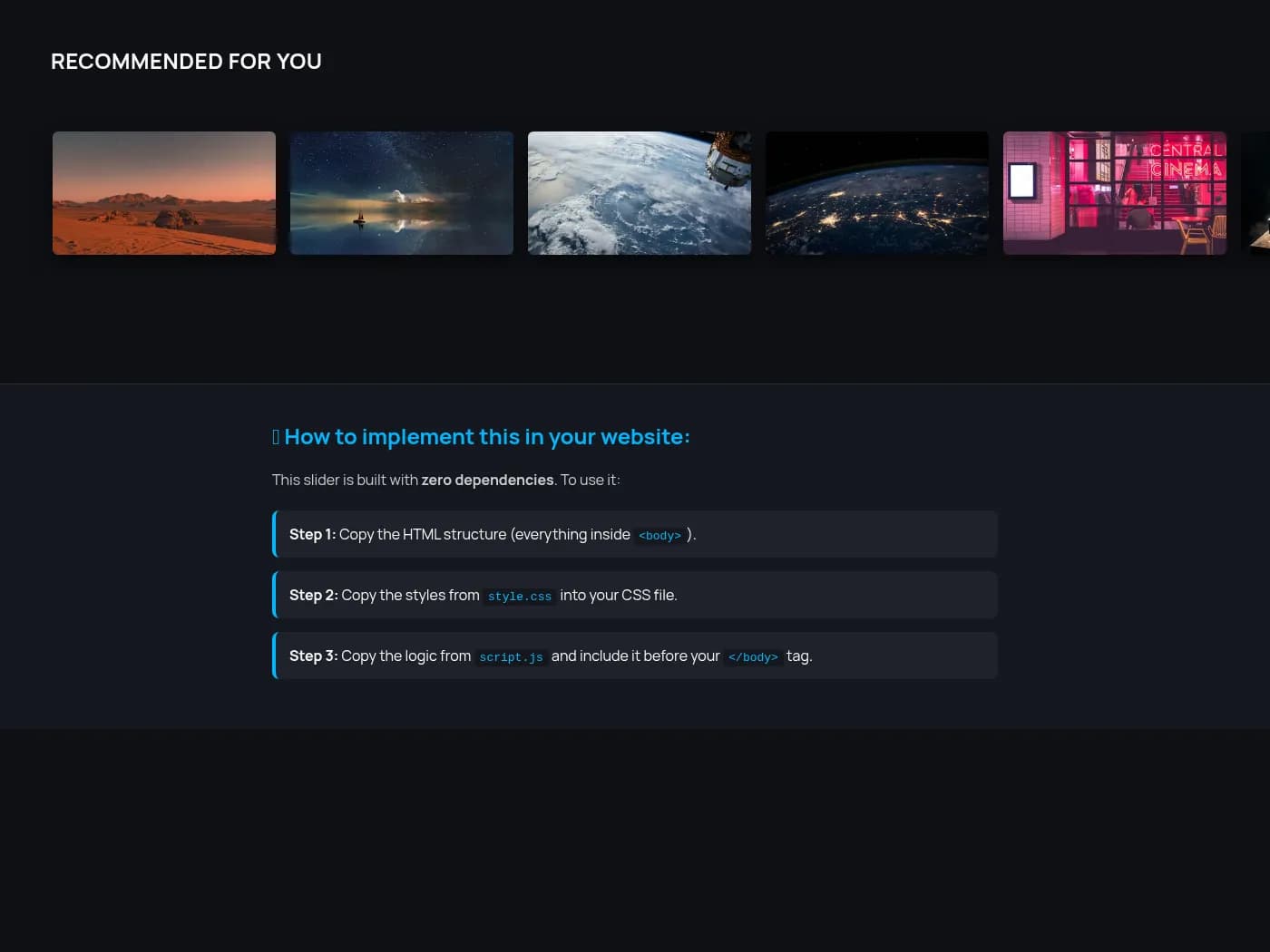CineStream Slider