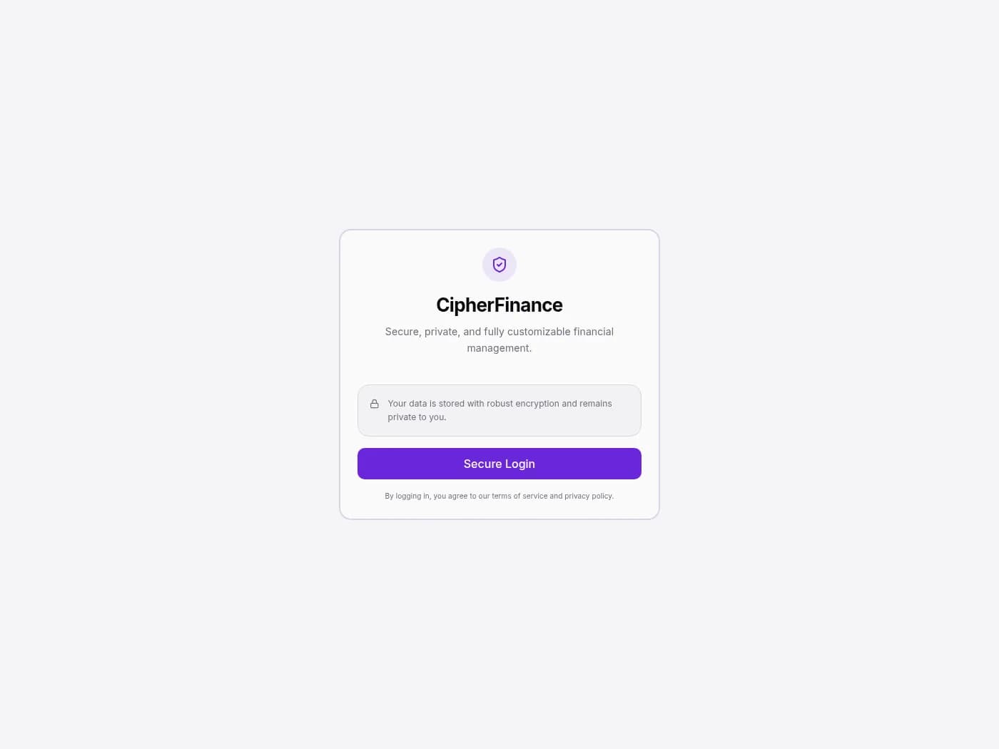 CipherFinance Desktop